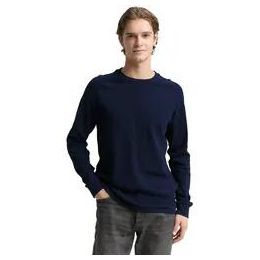 Rundhalsshirt Tom Tailor DENIM, Herren, Gr. L, sky captain blau, Single Jersey, Obermaterial: 60% Baumwolle, 40% Polyester, unifarben, regular fit normal, Rundhals, Rippb&uuml;ndchen, Shirts Rundhalsshirt, mit Logo Stickerei