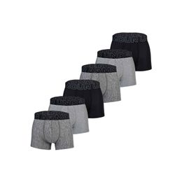 Boxershorts Under Armour "Boxershort UA PERFORMANCE TECH - SOLID Solid 3" 6PK 6er Pack", Herren, Gr. L, bunt (grau, schwarz), Obermaterial: 90% Polyester Pol. recyc.. 10% Elasthan EL., Unterhosen