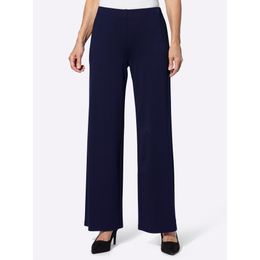 Jerseyhose Lady, Damen, Gr. 42, Normalgr&ouml;&szlig;en, blau (marine), 70% Viskose, 27% Polyester, 3% Elasthan, unifarben, Hosen Jerseyhose