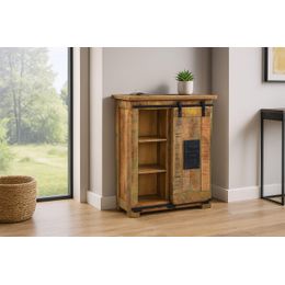 Sideboard Mangoholz massiv bunt Kommode 75 x 36 x 90 cm LIBRO