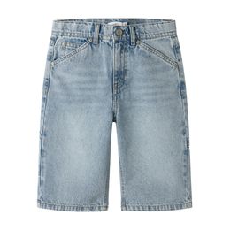 Jeansbermudas name it "NKMRYAN BERMUDA 3800-IM NOOS", Jungen, Gr. 134, N-Gr, light blau bleached denim, Denim/Jeans, Obermaterial: 100% Baumwolle, relaxed fit kurz, Jeans, Baumwolle, Skater Fit