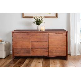 Sideboard Akazienholz massiv nussbaum Kommode 170 x 45 x 90 cm DAHLIA I