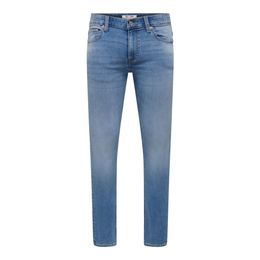Only & Sons Slim-fit-Jeans ONLY & SONS "ONSLOOM SLIM JOG BOX PIM MU OTL", Herren, Gr. 32, L&auml;nge 34, light blau denim, Denim/Jeans, Obermaterial: 70% Baumwolle, 28% Polyester, 2% Elasthan, unifarben, slim fit kn&ouml;chellang, Jeans Slim-fit-Jeans