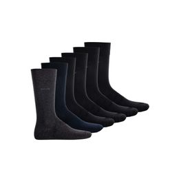 Kurzsocken BOSS "Socken 6er Pack", Herren, Gr. 39-42, bunt (schwarz, mehrfarbig), Obermaterial: 75% Baumwolle CO. 23% Polyamid PA. 2% Elasthan EL., Socken