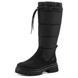 Winterstiefel Marco Tozzi, Damen, Gr. 39, Normalschaft, schwarz, Lederimitat, Textil, unifarben, Basic, Schuhe Winterstiefel, Schneestiefel, Outdoorstiefel, mit Ziersteppungen am Schaft