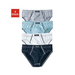 Slip Le Jogger, Jungen, Gr. 92, 4 Stk., blau (grau, meliert, wei&szlig;, blau, marine), Jersey, Obermaterial: 100% Baumwolle, unifarben, k&ouml;rpernah, Unterhosen Slip, aus reiner Baumwolle