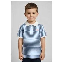Poloshirt Tom Tailor, M&auml;dchen, Gr. 92/98, blau wei&szlig; stripe, Jersey, Obermaterial: 100% Baumwolle, gestreift, regular fit normal, ohne Ausschnitt, Shirts, mit Print