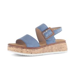 Plateausandaletten Gabor "Plateau Sandale", Damen, Gr. 43, blau, Schuhe