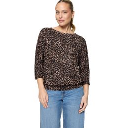 3/4-Arm-Shirt Zero "Damen mit 3/4 Arm", Damen, Gr. 34, beige, schwarz, Jersey, Obermaterial: 5% Elasthan, 95% Viskose, bedruckt, Basic, figurumspielend normal, U-Boot-Ausschnitt, Shirts 3/4-Arm-Shirt, Material