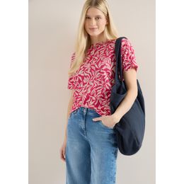 Print-Shirt Cecil, Damen, Gr. XL (44), beetroot pink, Jersey, 48% Baumwolle, 48% Modal, 4% Elasthan, gebl&uuml;mt, comfort fit h&uuml;ftlang, Rundhals, normaler Saum, Shirts, mit Blumenmuster