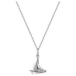 Kette mit Anh&auml;nger Firetti "Schmuck Geschenk Silber 925 Halsschmuck Halskette Ankerkette Schiff", silberfarben, Halsketten, Herren, Silber 925 (Sterlingsilber), L: 45 B: 1,1mm, B:1,1mm
