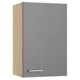 H&auml;ngeschrank KOCHSTATION "KS-Lucy", basaltgrau, eiche hell, B:45cm H:70,4cm T:34,6cm, Schr&auml;nke, H&auml;ngeschrank, Breite 45 cm, mit 1 T&uuml;r, 2 Einlegeb&ouml;den, Soft-Close