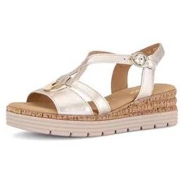 Plateausandaletten Gabor "Plateau Sandale", Damen, Gr. 42, gold, Schuhe