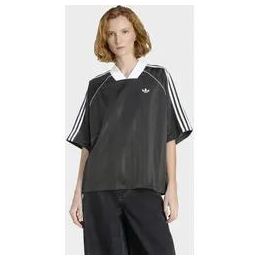 T-Shirt Adidas ORIGINALS "3S JAQUARD TEE", Damen, Gr. S, schwarz, Obermaterial: 100% Polyester, normal, V-Ausschnitt, Shirts T-Shirt