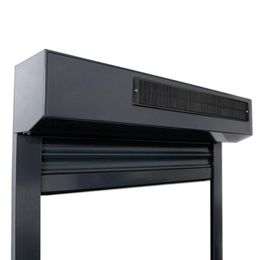 Solar-Rolladen mit Solarmotor, Vorbaurollladen Modell Eckig, Kasten aus Aluminium, Wei&szlig;, 800 x 800 mm, individuell konfigurieren