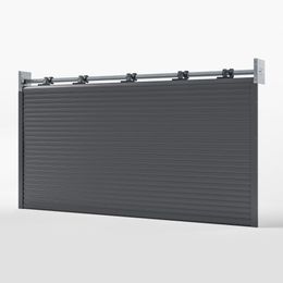 Rolltor 4 m breit, Typ Basic, elektrisch mit Motor, Anthrazitgrau &auml;hnlich RAL 7016, 4000 x 2000 mm, individuell konfigurieren