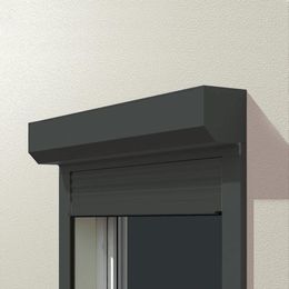 Rollladen Anthrazit, Vorbaurollladen Eckig, Kunststoff, Anthrazitgrau RAL 7016, 800 x 800 mm, individuell konfigurierbar