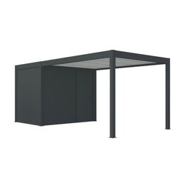 Carport mit Abstellraum, Carport mit Abstellraum 2m, Anthrazit RAL 7016, 3015 x 4983 mm, T&uuml;r links, individuell konfigurieren