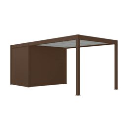 Carport mit Schuppen, Carport mit Abstellraum 2m, Sepiabraun RAL 8014, 301.5 x 498.3 cm, individuell konfigurieren