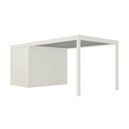 Carport mit Abstellraum modern, Carport mit Abstellraum 2m, Wei&szlig; RAL 9016, 3015 x 4983 mm, Links &ouml;ffnend, individuell konfigurieren