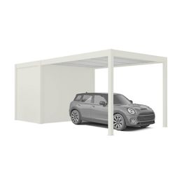 Carport Wei&szlig; mit Abstellraum 2M, Wei&szlig; RAL 9016, 301.5 x 498.3 cm, Durchgangsh&ouml;he 205 cm, individuell konfigurieren