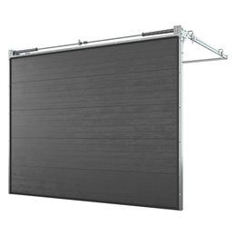 Garagentor 4 m breit, 3 m hoch, Sektionaltor Typ Comfort, Anthrazitgrau &auml;hnlich RAL 7016, Woodgrain, Kleinsicke, ohne Antrieb, nach Ma&szlig;