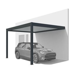 Carport Anthrazit, Anbaucarport Basic, Anthrazit RAL 7016, 299.5 x 205.8 cm, Durchgangsh&ouml;he 205 cm, individuell konfigurieren
