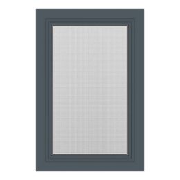 Fenster in Anthrazit mit Fliegengitter, PVC, aluplast IDEAL&reg; 4000, Spannrahmen Grau, Fiberglasgewebe Grau, individuell konfigurieren
