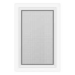 Fenster mit Fliegengitter, PVC, aluplast IDEAL&reg; 4000, Spannrahmen und Fenster Wei&szlig;, Fiberglasgewebe Grau, individuell konfigurieren