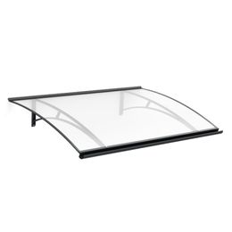 Vordach K&ouml;ln, Pultvordach, Aluminium, Glas, Anthrazit, mit integrierter Regenrinne, individuell konfigurierbar