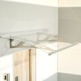 Vordach Hannover, Pultvordach, Edelstahl, Glas, Anthrazit, mit integrierter Regenrinne, individuell konfigurierbar