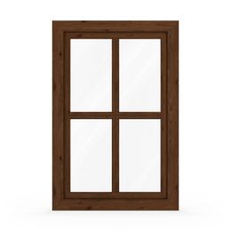 Kunststofffenster Holzoptik mit Sprossen, aluplast IDEAL&reg; 4000, Nussbaum au&szlig;en, Wei&szlig; innen, 800 x 1200 mm, individuell konfigurieren