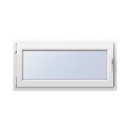Garagenfenster, 800 x 400 mm, Strukturglas Chinchilla, Kunststoff, aluplast IDEAL 4000, Wei&szlig;, Dreh-Kipp links, individuell konfigurieren