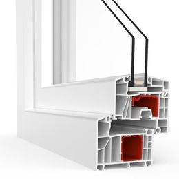 Kunststofffenster, aluplast Ideal 7000, Wei&szlig;, 510 x 510 mm, festverglast, individuell konfigurieren