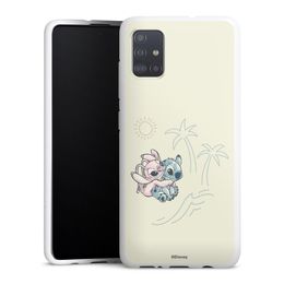 DeinDesign Galaxy A51 Handy Silikon H&uuml;lle Case wei&szlig; Handyh&uuml;lle Angel Disney Lilo & Stitch Silikon Case