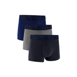 Boxershorts Under Armour "Boxershort UA PERFORMANCE COTTON - SOLID 3 IN 3PK 3er Pack", Herren, Gr. XL, bunt (dunkelblau, grau), Obermaterial: 57% Baumwolle CO. 38% Polyester PES. 5% Elasthan EL., Unterhosen