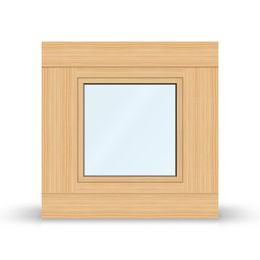 Fenster Holz Alu, Idealu Trendline IV 68, Kiefer nativa, Aluschale Wei&szlig;, 510x510 mm, 1-teilig, festverglast, individuell konfigurieren