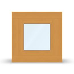 Holz Aluminium Fenster Anthrazit, Ideal Plano, Kiefer Hell 325, Aluschale Anthrazitgrau RAL 7016, 510x510 mm, einteilig, festverglast