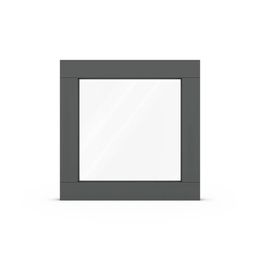 Fenster Verkehrsgrau B RAL 7043, Holzfenster, Classic IV 68, 510 x 510 mm, einteilig, festverglast, individuell konfigurieren