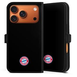 DeinDesign iPhone 17 Pro Handy Klapph&uuml;lle Handyh&uuml;lle aus Kunst Leder schwarz Flip Case Fcb Fc Bayern M&uuml;nchen Logo Sideflip mit Lasche