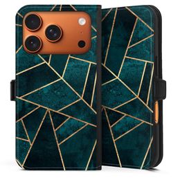 DeinDesign iPhone 17 Pro Handy Klapph&uuml;lle Handyh&uuml;lle aus Kunst Leder schwarz Flip Case Stone Elisabeth Fredriksson Gold & Copper Sideflip mit Lasche