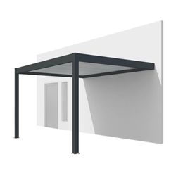 Anbaucarport, Carport Basic, Anthrazit RAL 7016, 299.5 x 205.8 cm, Durchgangsh&ouml;he 205 cm, individuell konfigurieren