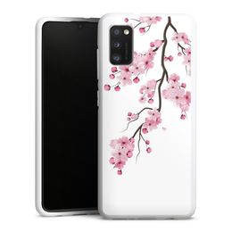 DeinDesign Galaxy A41 Handy Silikon H&uuml;lle Case wei&szlig; Handyh&uuml;lle Crocodile Animal Print Leather Silikon Case