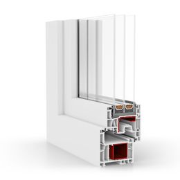 aluplast IDEAL neo AD, Kunststofffenster, Wei&szlig;, 1-teilig festverglast, 510 x 510 mm, individuell konfigurieren