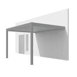 Anlehn Carport Aluminium, Anbaucarport Basic, Wei&szlig;aluminium RAL 9006, 2995 x 2058 mm, ohne Beleuchtung, individuell konfigurieren