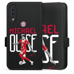 DeinDesign Galaxy A50 Handy Klapph&uuml;lle Handyh&uuml;lle aus Kunst Leder schwarz Flip Case Fc Bayern M&uuml;nchen Michael Olise Official Licensed Product Sideflip mit Lasche