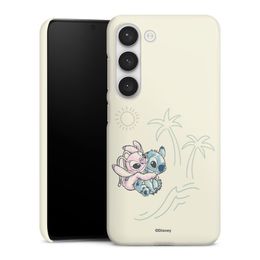 DeinDesign Galaxy S23 Handy Premium Case Smartphone Handyh&uuml;lle Schutzh&uuml;lle gl&auml;nzend Angel Disney Lilo & Stitch Premium Case