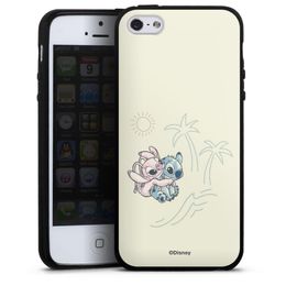 DeinDesign iPhone SE (2016-2019) Handy Silikon H&uuml;lle Case schwarz Handyh&uuml;lle Angel Lilo & Stitch Disney