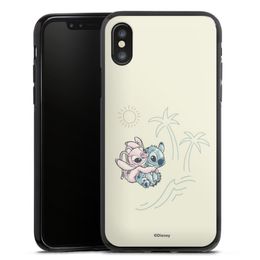 DeinDesign iPhone X Handy Silikon H&uuml;lle Case schwarz Handyh&uuml;lle Angel Disney Lilo & Stitch