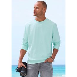 Langarmshirt John Devin, Herren, Gr. L (52/54), blau (mint), Jersey, Obermaterial: 60% Baumwolle, 40% Polyester, unifarben, regular fit, Rundhals, Rippb&uuml;ndchen, Shirts Langarmshirt, in Struktur-Qualit&auml;t und in modischen Farben